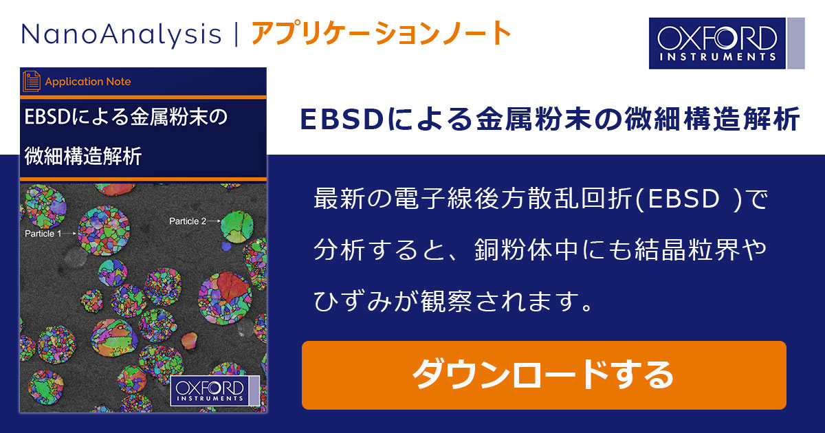 EBSDによる金属粉末の微細構造解析 - Nanoanalysis - オックスフォード・インストゥルメンツ